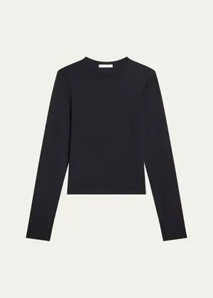 Helmut Lang Slim Fit Long-sleeve Logo Tee - Black