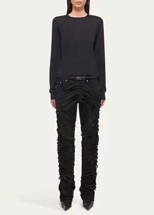Helmut Lang Slim Fit Long-sleeve Logo Tee - Black