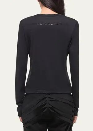 Helmut Lang Slim Fit Long-sleeve Logo Tee - Black