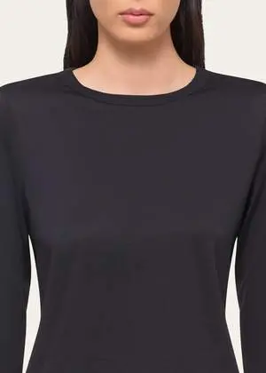 Helmut Lang Slim Fit Long-sleeve Logo Tee - Black