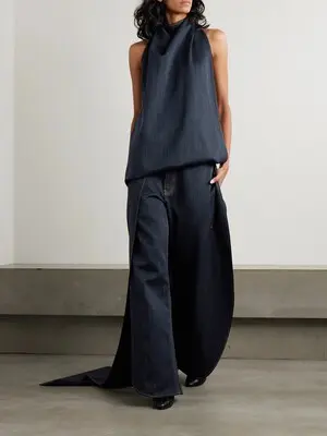 Alaïa Layered Wide-leg Jeans - Blue