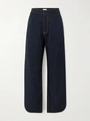 Alaïa Layered Wide-leg Jeans - Blue