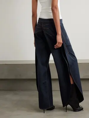 Alaïa Layered Wide-leg Jeans - Blue