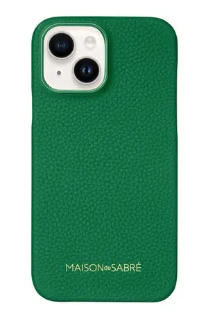 MAISON DE SABRE Leather Phone Case - Emerald Green