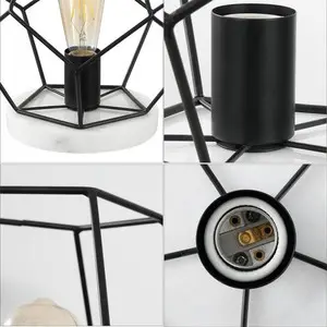 JONATHAN Y James Midcentury Glam Metal Geometric Led Table Lamp - Midnight Black