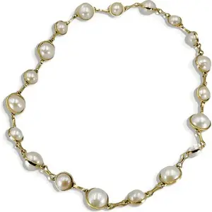 LESLIE PAIGE Baroque Freshwater Pearl Necklace - Yellow Gold/pearl