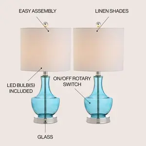 JONATHAN Y Colette Mini Glass Led Table Lamp
