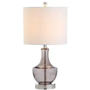 JONATHAN Y Colette Mini Glass Led Table Lamp Smoke Gray