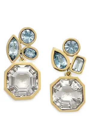 LESLIE PAIGE Quartz And Topaz Drop Earrings