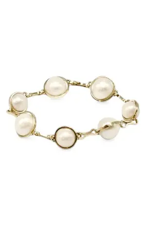 LESLIE PAIGE Cultured Pearl Bracelet - Yellow Gold/pearl