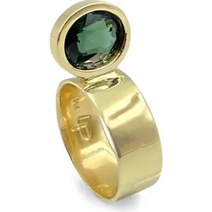 LESLIE PAIGE Perched Setting Tourmaline Ring - Yellow Gold/tourmaline