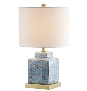 JONATHAN Y Catherine Ceramic/metal Ginger Jar Led Table Lamp - Blue/white