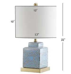 JONATHAN Y Catherine Ceramic/metal Ginger Jar Led Table Lamp - Blue/white