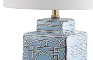 JONATHAN Y Catherine Ceramic/metal Ginger Jar Led Table Lamp - Blue/white
