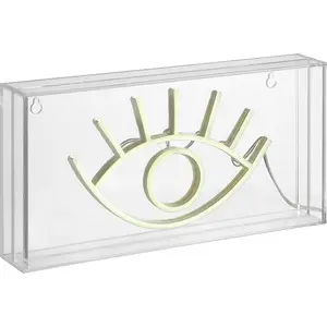 JONATHAN Y Eye Contemporary Glam Acrylic Box Usb Operated Led Neon Light - White