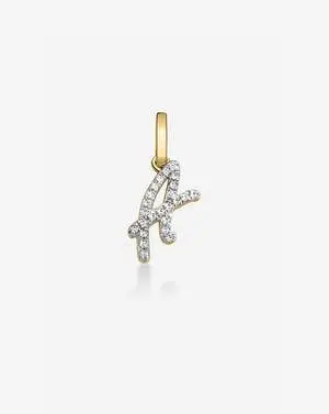 Ring Concierge Diamond Script Initial Pendant - One-color