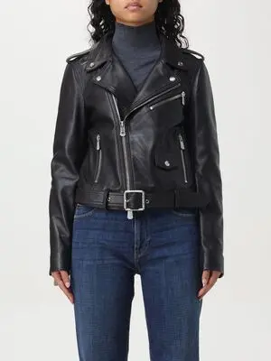 Pinko Leather Biker Jacket - Brown