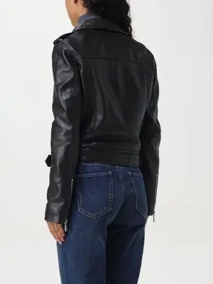 Pinko Leather Biker Jacket - Brown