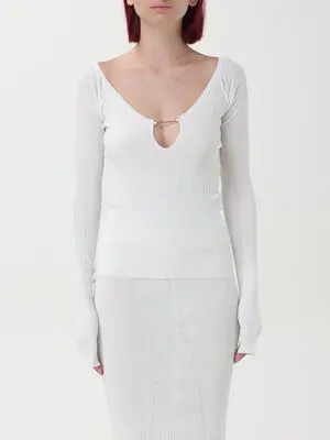 Jacquemus Ribbed Knit Top With Plunge Neckline