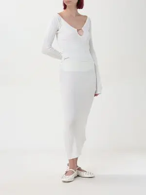 Jacquemus Ribbed Knit Top With Plunge Neckline