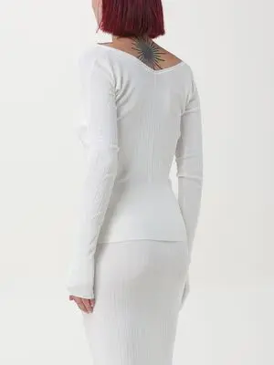 Jacquemus Ribbed Knit Top With Plunge Neckline