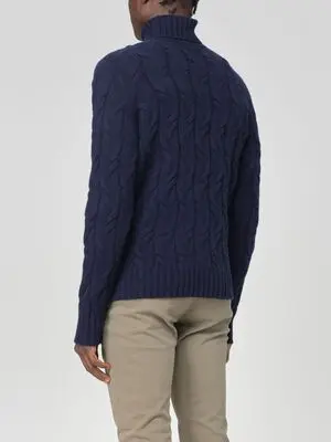 DRUMOHR Cable Knit Turtleneck Sweater - Blue
