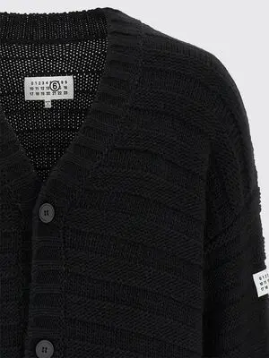 MAISON MARGIELA Relaxed Fit Distressed Wool-blend Cardigan - Black