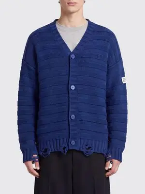 MAISON MARGIELA Relaxed Fit Distressed Wool-blend Cardigan - Blue