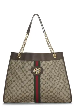 Gucci Original Gg Supreme Canvas Web Rajah Tote Bag - Brown