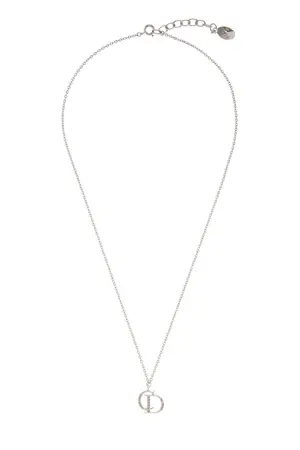 Dior Crystal 'cd' Necklace - Silver