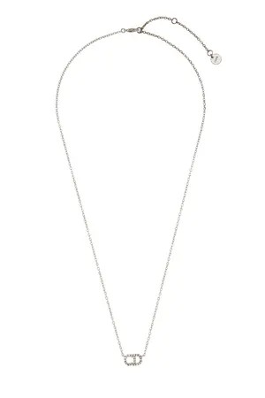 Dior Crystal 'cd' Logo Necklace - Silver