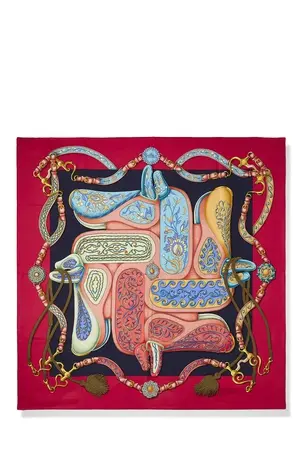Hermès Multicolor 'festival' Silk Scarf 90 - Burgundy
