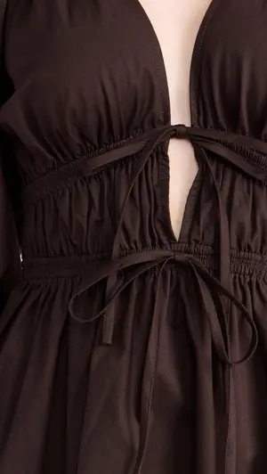 WAYF Leighton Mini Dress - Espresso