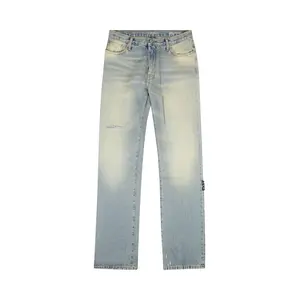 Off-White Distressed Straight Leg Jeans