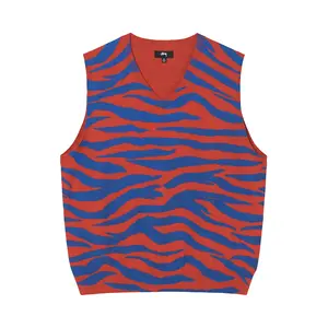 StÜssy Tiger Printed Sweater Vest - Red