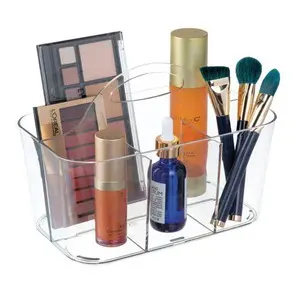 MDESIGN Midesign Small Plastic Divided Cosmetic Storage Organizer Caddy Tote Bin