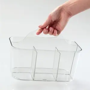 MDESIGN Midesign Small Plastic Divided Cosmetic Storage Organizer Caddy Tote Bin
