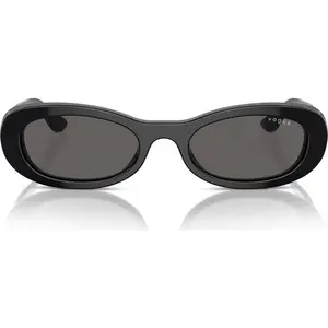 VOGUE 53mm Oval Sunglasses - Black/black Smoke