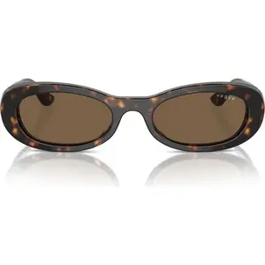 VOGUE 53mm Oval Sunglasses - Dark Havanah/dark Brown