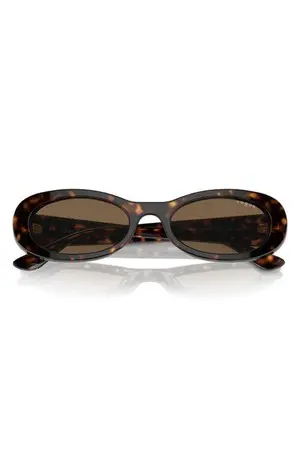VOGUE 53mm Oval Sunglasses - Dark Havanah/dark Brown