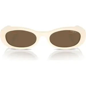 VOGUE VOGUE 53mm Oval Sunglasses Full Ivory/ Dark Brown