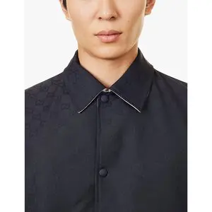 Gucci Monogram-print Two-welt-pockets Regular-fit Cotton Jacket
