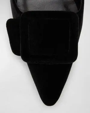 Manolo Blahnik Manolo Blahnik Maysale Velvet Mule Pumps Black