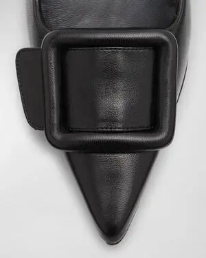 Manolo Blahnik Manolo Blahnik Maysale Leather Buckle Pumps Black