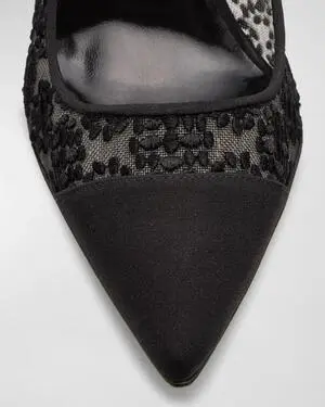 Manolo Blahnik Capcour Lace Cap-toe Pumps