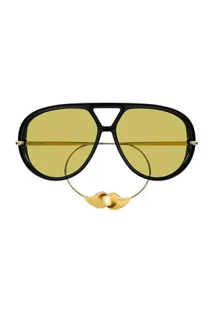 Bottega Veneta Pilot Drop Sunglasses - Black