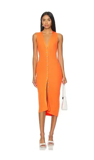 L'Agence Domino Sleeveless Button Dress