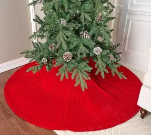 PRIMROSE HILL 72' Tufted Plush Tree Skirt - One-color