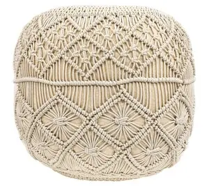 NORTHLIGHT Cream Macrame Round Natural Cotton Ouf - One-color