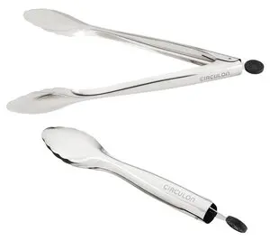 CIRCULON Stainless Steel Kitchen Tongs Set, 2 P Iece - Silver